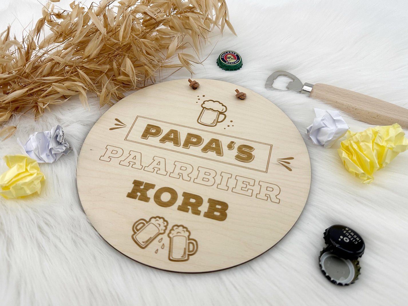 Personalisiertes Holzschild "Paar Bier Korb" | DIY Geschenkidee Vatert ...